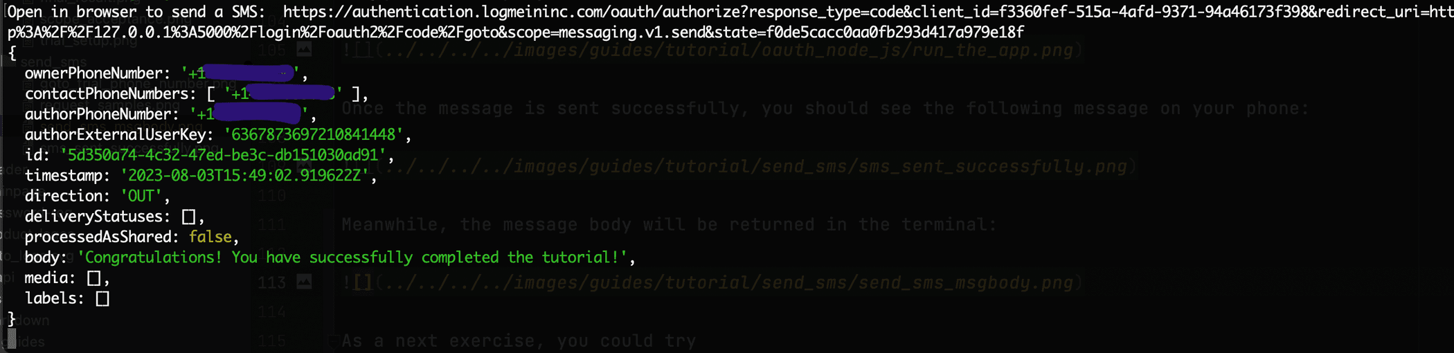 As a next exercise, you could tryto get the message that you just sent ...
